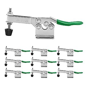 10 pack Hold Down Toggle Clamps Latch Antislip Red 201B Hand Tool 200Lbs Holding Capacity Antislip Horizontal Quick Release Heavy Duty Toggle Clamp Tool (201B 10pcs Green)