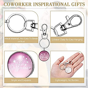Roowest 24 Pcs Employee Appreciation Gifts Keychains Inspirational Motivational Team Gifts for Thanksgiving Christmas Coworkers Volunteer Staff