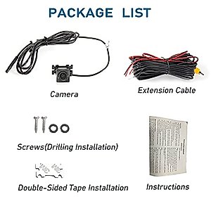 EWAY Universal Car Backup Front View Camera License Plate Rear View Reversing Camera Kit for Vehicle Pickup Truck Van SUV RV
