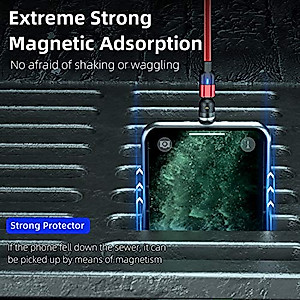 Bojianxin 540° Rotation Magnetic Charging Cable（7-Pack, 1.6ft/3.3ft/3.3ft/6.6ft/6.6ft/10ft/10ft） Magnetic USB Cable, 3 in 1 Magnetic Phone Charger Compatible with Micro USB, Type C etc