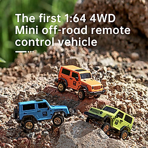 SNICLO 1:64 Scale Jeep Wrangler Remote Control Car Off-Road Series,Rc Car with Camera and FPV Goggles,30 minutes of use in FPV mode(3010-Blue)