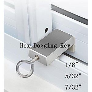 WOODGUILIN 1/8” Standard Hex Dogging Key with Full Loop, Key-Ring Style Dogging Key Set 1/8 Allen Wrench Key for Push Bar Door Panic Bars, Security Door Exit Devices,Solid Metal（10 Pack,1/8 black）
