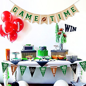 Uniwish Game Time Burlap Banner Football Party Decorations Sports Football Theme Baby Shower Birthday Party Favors Indoor Outdoor Home Decor