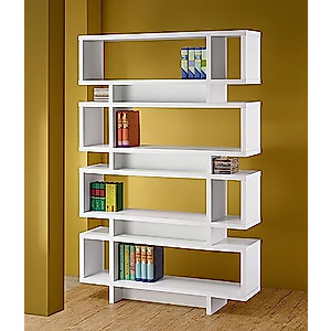 Coaster Home Furnishings Reid 4-Tier Open Back Bookcase White