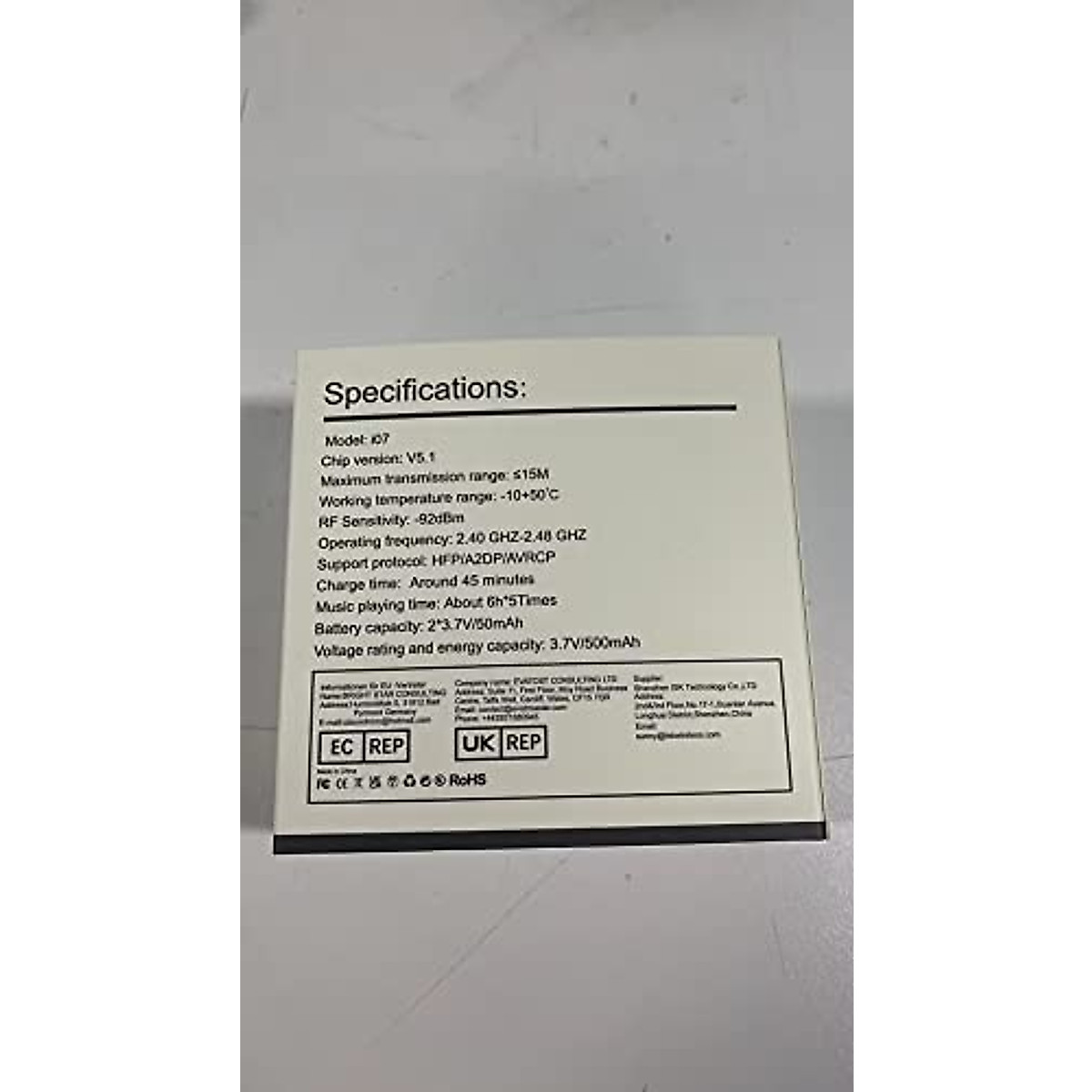 Motast Wireless Earbuds, Bluetooth 5.1 Headphones Mini Bluetooth Earbuds with HD Mic, Wireless Earphones in Ear with USB C Charging Case, IP7 Waterproof, Deep Bass, 30H Playtime Headset for Sports