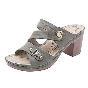 Summer Womens Sandals,Women's Casual Fashion Shoes Breathable High Heels Outdoor Casual Sandals Green