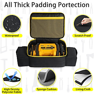 Slisonite Air Compressor Bag Case Compatible with DEWALT 20V MAX Tire Inflator DCC020IB, Cordless Tools Storage Holder Organizer with Pocket for Battery Pack and Charging Kit (Bag Only)