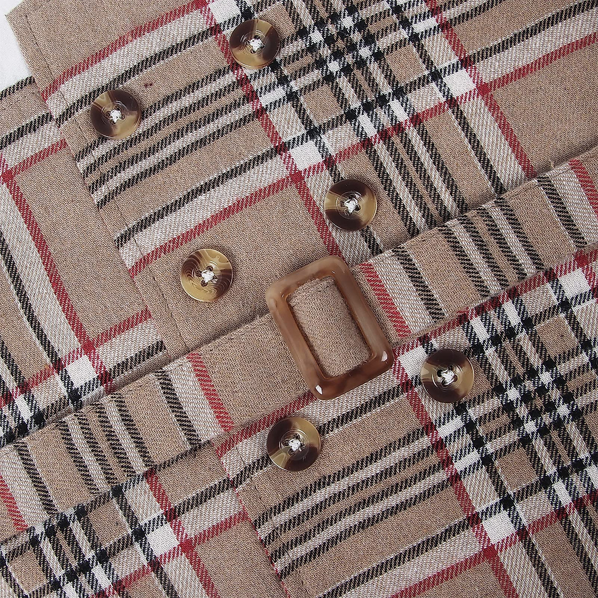 CM C&M WODRO Toddler Baby Girl Plaid Dress Long Sleeve Belted Button Down Shirts Kid Fall Corduroy Tunic Dress Casual Clothes(Plaid,2-3 Years)