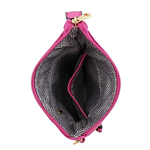 Functional Multi Pocket Crossbody Bag (Fuchsia)