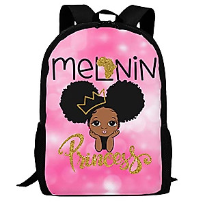 nrseag African American Girl Backpack Black Girl Backpack African Kids Cute Black Girl Bookbag for School Kids Teen Girls