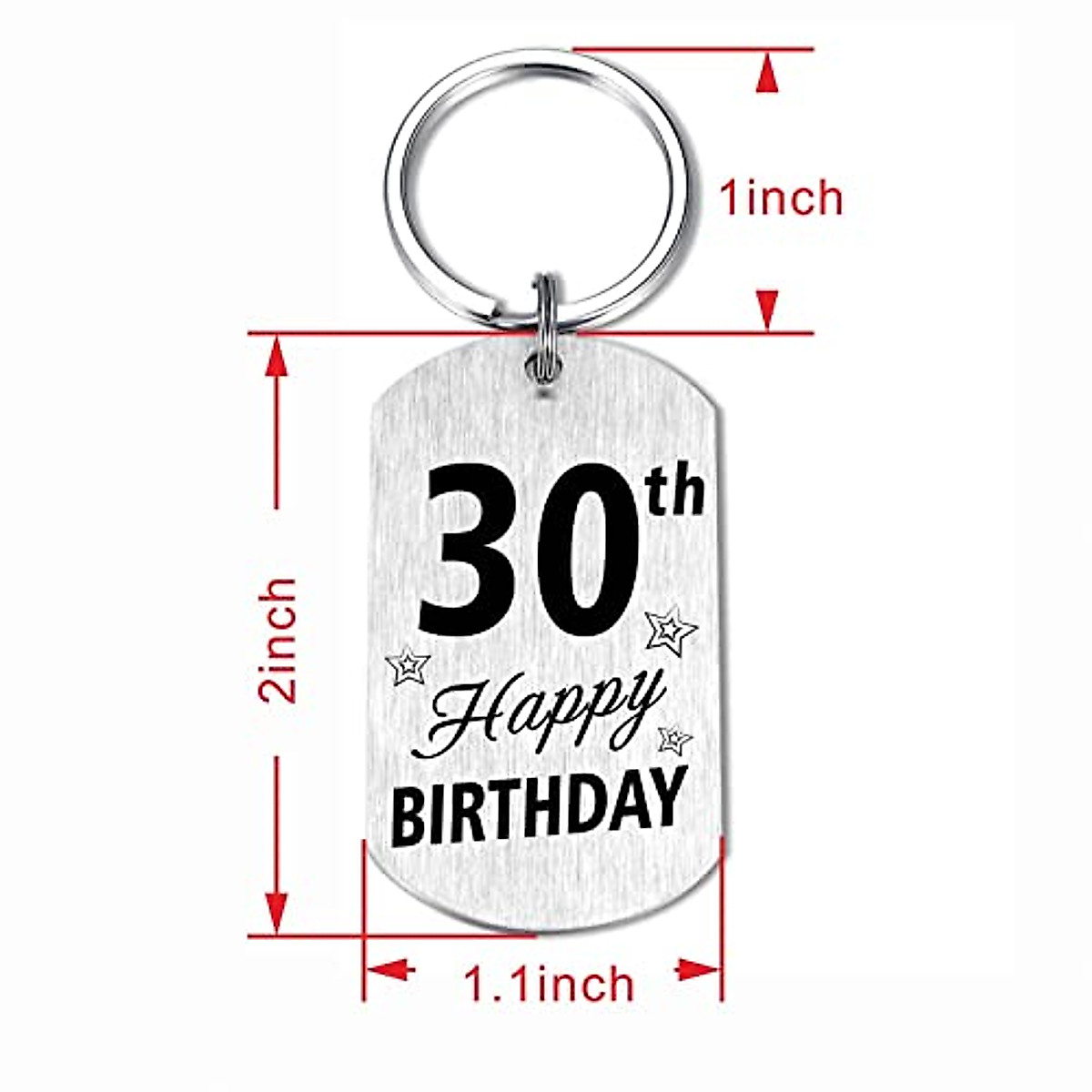 Resdink 30th Birthday Keychain Gifts for Him Her, 30 Year Old Birthday Gifts for Men Women, Happy 30th Birthday Gifts, Mens 30th Birthday Gifts Ideas