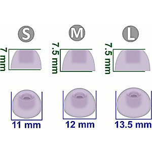 Rqker Ear Tips Compatible with Galaxy Buds 2 Earbuds, 6 Pairs S/M/L Sizes Soft Silicone Replacement Tips Earbuds Tips Eartips Compatible with Galaxy Buds 2 SM-R177, Lavender 12