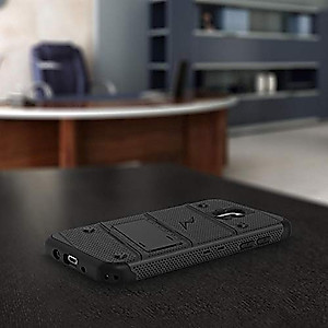 ZIZO Bolt Series Samsung Galaxy Amp Prime 3 Case Military Grade Drop Tested with Tempered Glass Screen Protector Holster Black