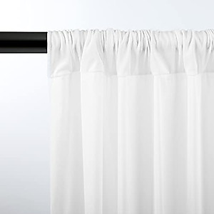 10x10ft White Backdrop Curtains for Parties, Sheer Wrinkle Free Polyester Wedding Backdrop Panels Drapes for Birthday Baby Shower Gender Reveal Photoshoot