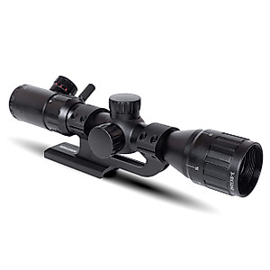 Monstrum 3-9x32 AO Rifle Scope with Illuminated Range Finder Reticle and Parallax Adjustment | ZR250 H-Series Offset Scope Mount | Bundle