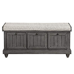 Lexicon Ganza Lift-Top Storage Bench, 44-Inch, Gray