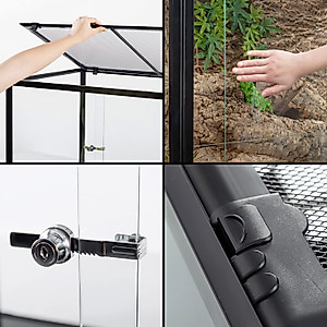 OIIBO Upgrade Extra-Long Reptile Terrarium, 72" x 24" x 24" Extra Large Spliceable Reptile Glass Tank with Double Front Sliding Doors for Adult Reptiles Boa Snake Bearded Dragon Gecko Etc