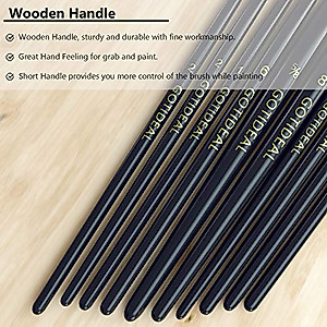 GOTIDEAL Paint Brush Set, 10 Pcs Round Pointed Tip, Small Nylon Hair Brushes for Acrylic, Watercolor, Oil and Gouache，Body, Face Nail Art, Detailing and Rock Painting, Perfect for Kids & Adult