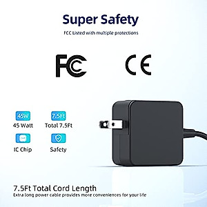 Charger for Asus Chromebook, (UL Certified Safety), 45W, USB C