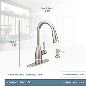 Moen 87791BRB Noell Pulldown Kitchen Faucet Mediterranean Bronze Finish