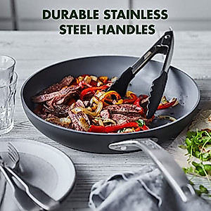 GreenPan Paris Pro Hard Anodized Healthy Ceramic Nonstick, 10" Frying Pan Skillet, PFAS-Free, Dishwasher Safe, Grey