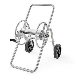 VEVOR Hose Reel Cart - Mobile Heavy Duty Steel Garden Tool Cart with Wheels, Holds up to 175 ft of 5/8'' Hose