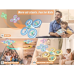 Heygelo Mini Drones for Kids, LED RC Drone Flying Toys with Colorful Lights, S60 Small Quadcopter Helicopter with 2 Batteries, Propeller Full Protect, Throw to Go, Easy to Fly Gifts for Boys Girls
