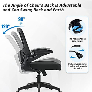 FelixKing Office Chair, Ergonomic Desk Chair with Adjustable Height and Lumbar Support Swivel Lumbar Support Desk Computer Chair with Flip up Armrests for Conference Room (Black)