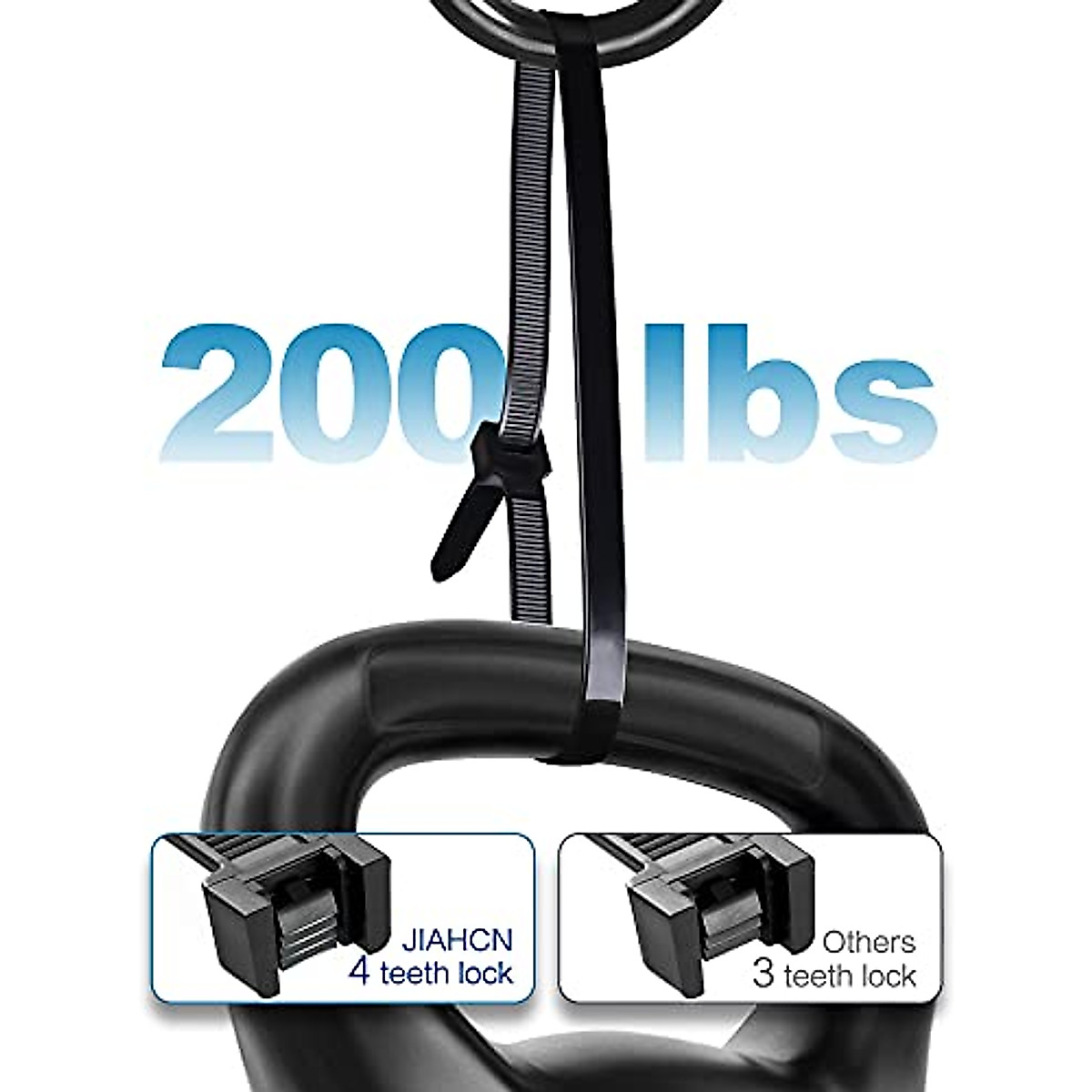 200lbs Long Zip Ties Heavy Duty Zip Tie 18 Inch UV Resistant Cable Tie Wraps Black Industrial Zip Ties Thick Nylon Wire Ties Large Plastic Zipties for Cable Management, Outdoor Use 50 pcs