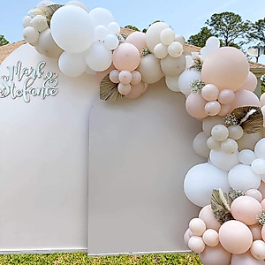 138Pcs Apricot White Balloon Arch Garland Kit White Nude Pink Apricot Party Balloons Decoration Set for Baby Shower Wedding Birthday Party Supplies Birthday Graduation Party…
