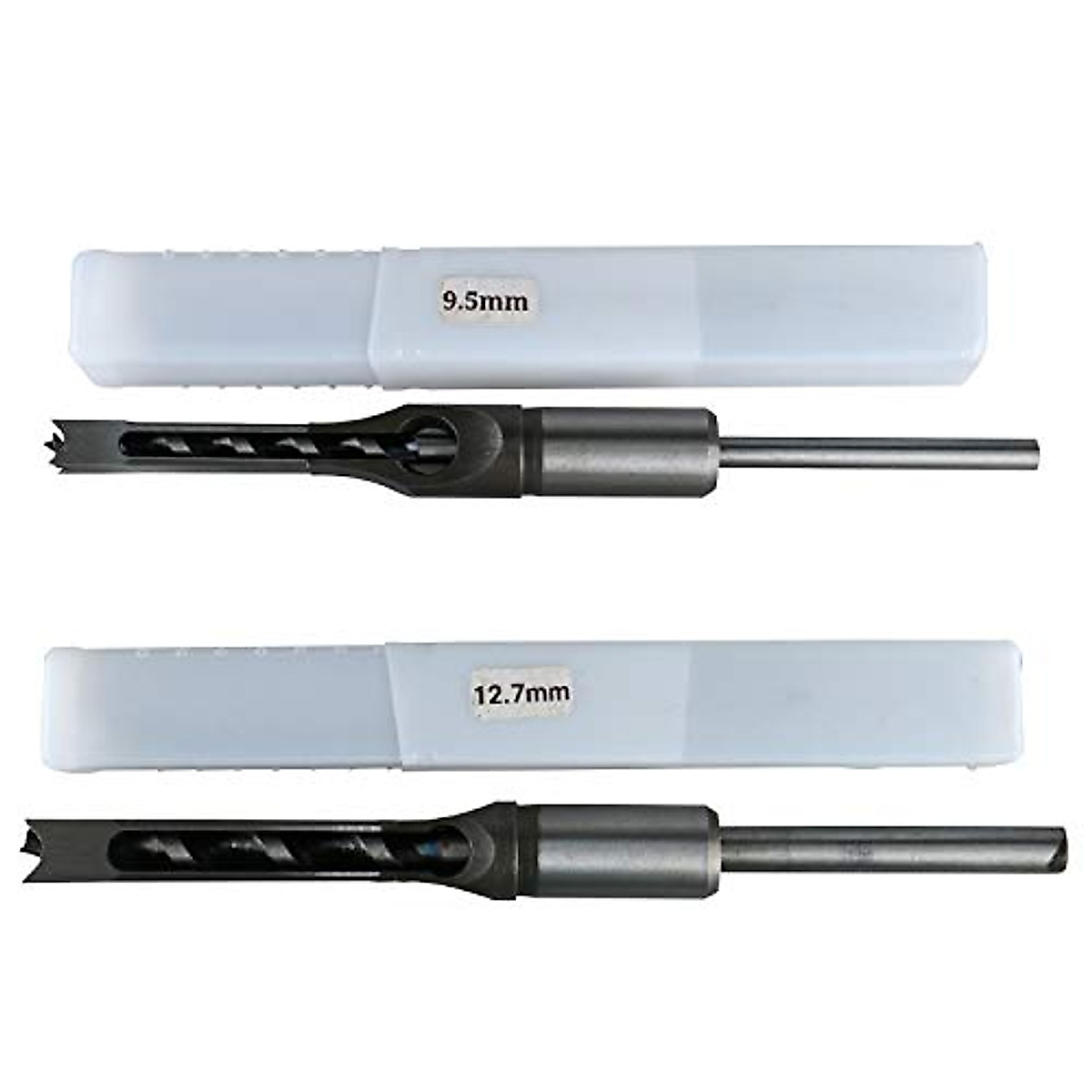 6pcs Square Hole Mortise Chisel Drill Bit Tools, 5/8" 9/16" 1/2" 3/8" 5/16" 1/4" HSS Woodworking Hole Saw Mortising Chisel Drill Bit Set, Different Sizes