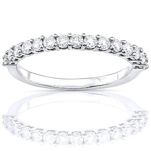 Kobelli Straight Diamond Band 1/2 carat (ctw) in 14kt Gold, White Gold, Size 5.5