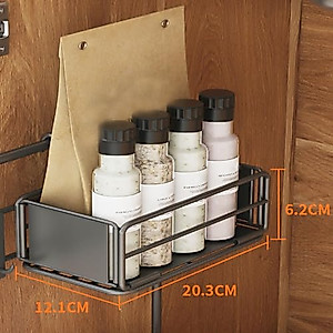 SLDMJFSZ Under Sink Organizers and Storage, 2 Tier Slide Out Kitchen Cabinet Organizer Sturdy Bathroom Storage, with Hook,White