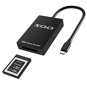 USB C XQD Card Reader, 5Gbps Type C XQD Memory Card Reader Compatible with Sony G/M Series USB Mark XQD Card, Lexar 2933x/1400x USB Mark XQD Card for Android/Windows/Mac OS/Linux/iPhone 16 15
