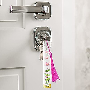 15Pcs Acrylic Bookmark Blanks with Colorful Tassels and 5m Jute Twine, 3 Shapes Clear Acrylic Bookmarks Set, DIY Rectangle Book Markers for Book Lovers Women Men (5 Colors)