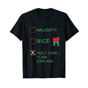 Naughty Or Nice Funny Christmas Tshirt Stocking Stuffer