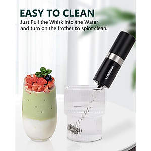 KURSINNA Powerful Milk Frother Handheld Battery Operated, Double Whisk Foam Frother Maker with Stainless Steel Stand, Drink Mixer For Coffee, Lattes, Matcha, Cappuccino (13000RPM Battery Operated)