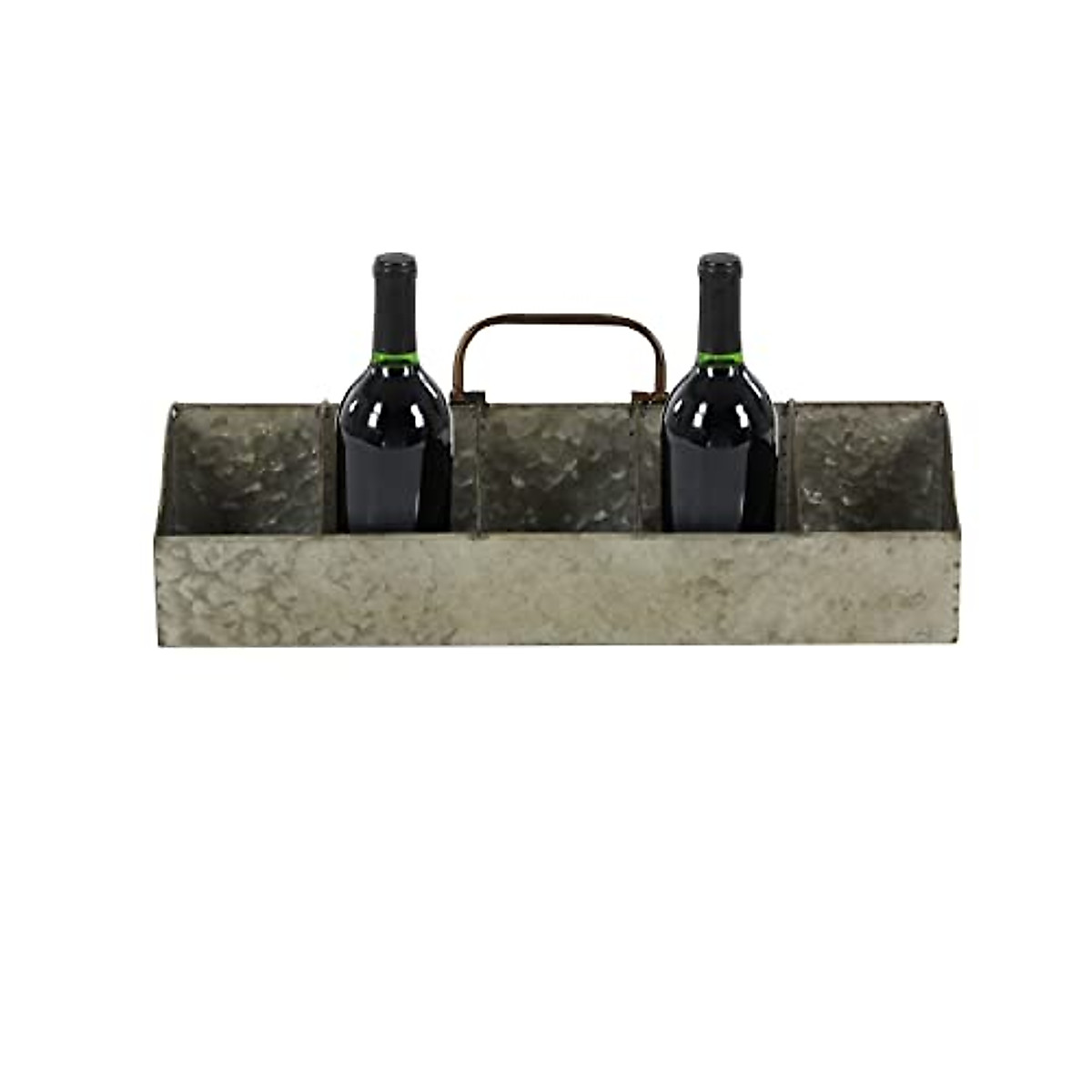 Deco 79 Grey Metal Farmhouse Wine Holder, 7" x 20" x 8"
