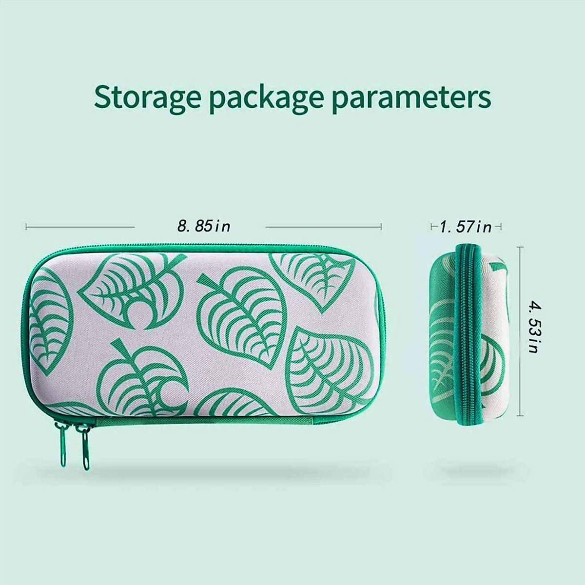 Carry Case for Nintendo Switch, Shockproof Hard Shell Protective Cover Portable Travel Bag, New Leaf Crossing Carrying Case for Nintendo Switch with 10 Game Card Slots and Inner Pocket