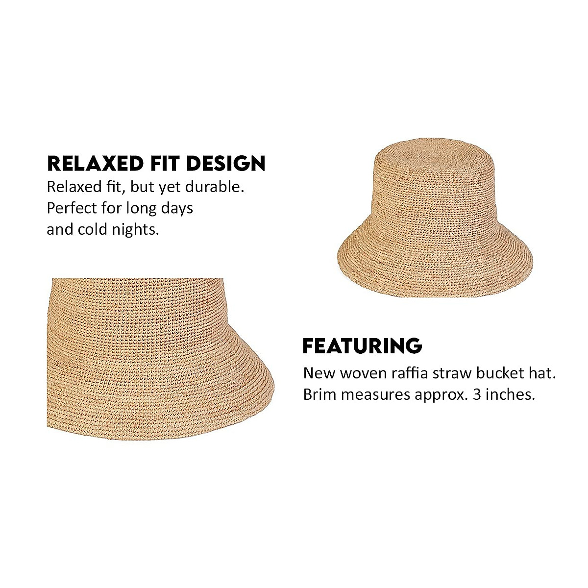 Lack of Color Women's The Inca Bucket Hat (Natural, Medium (57 cm))