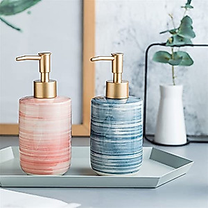 Soap Dispenser Soap and Lotion Dispenser Ceramic Soap Dispenser 350ML Lotion Bottle Bathroom Kitchen Shampoo Soap Bath Gel Separately Bottled Bathroom Soap Dispenser(Color:C)