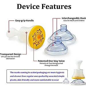 Missfeel Choking Rescue Device, Portable Choking Emergency Device with Red Portable Protective Bag, Stronger Suction First Aid Kit Suction Device with Masks for Child and Adults (Yellow1PCS)