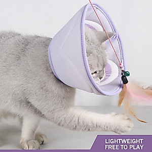 Breathable Cat Cone Collar Soft, Cat Recovery Collar Cone for Cats After Surgery, Cat Cones to Stop Licking, Adjustable E Collar Cat Cones Anti-Scratching Kitten Cone Cat Collar Not Block Vision