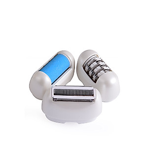 Epitome 3 in 1 Lady Wet or Dry Rechargeable Hair Removal Kit (Trimmer, Hair Epilator, Callus Remover) with 2 Mode Power Switch, LED Hair Shaver for Arm, Underarm & Legs (Gold)