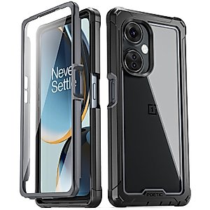 Poetic Guardian Case for OnePlus Nord N30 5G, [20FT Mil-Grade Drop Tested], Full Body Hybrid Shockproof Bumper Cover with Built-in Screen Protector, Black/Clear