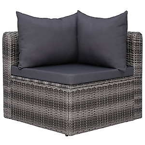 vidaXL 3 Piece Patio Sofa Set - Stylish and Practical Design with Weather-Resistant PE Rattan and Powder-Coated Steel Frames, Set Includes Cushions