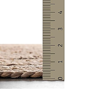 RIANGI Jute Braided Rug Circle Rug 4’ Round Area Rug, Circular Rug - Elegant Rugs for Living Room, 4 Ft Round Rug, Hand Woven Boho Round Rug 4ft for Kitchen, Farmhouse Decorative Floor Rug