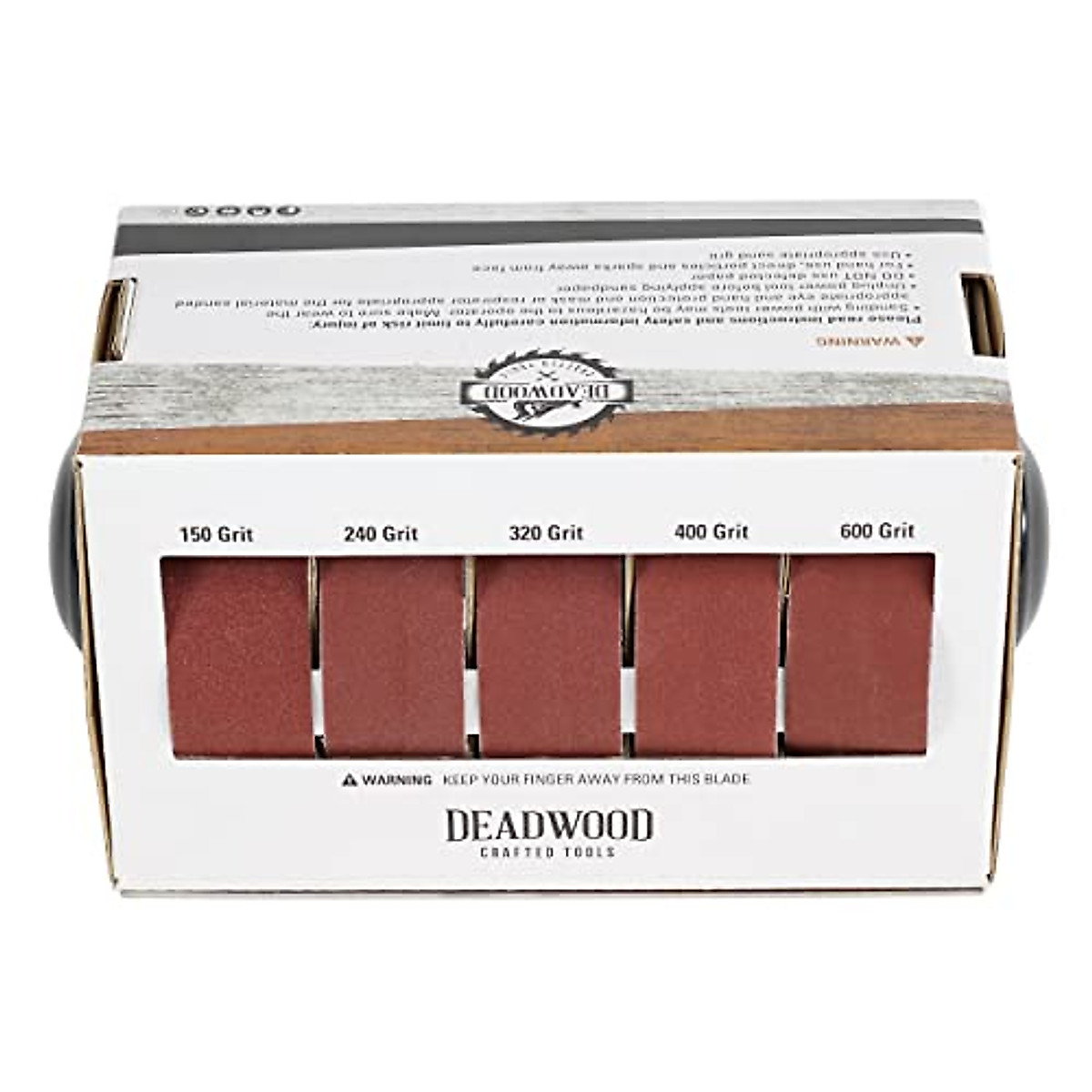 DCT Abrasive Paper 5pc Sand Paper Variety Pack with Dispenser – 150, 240, 320, 400, 600 Grit Aluminum Oxide Sandpaper