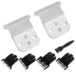 2 Pack Replacement T-Blade Set for Andis D7/D8 Steel Blade, Compatible with Andis SlimLine Pro Li D7/D8 Hair Clipper Trimmer (silver)