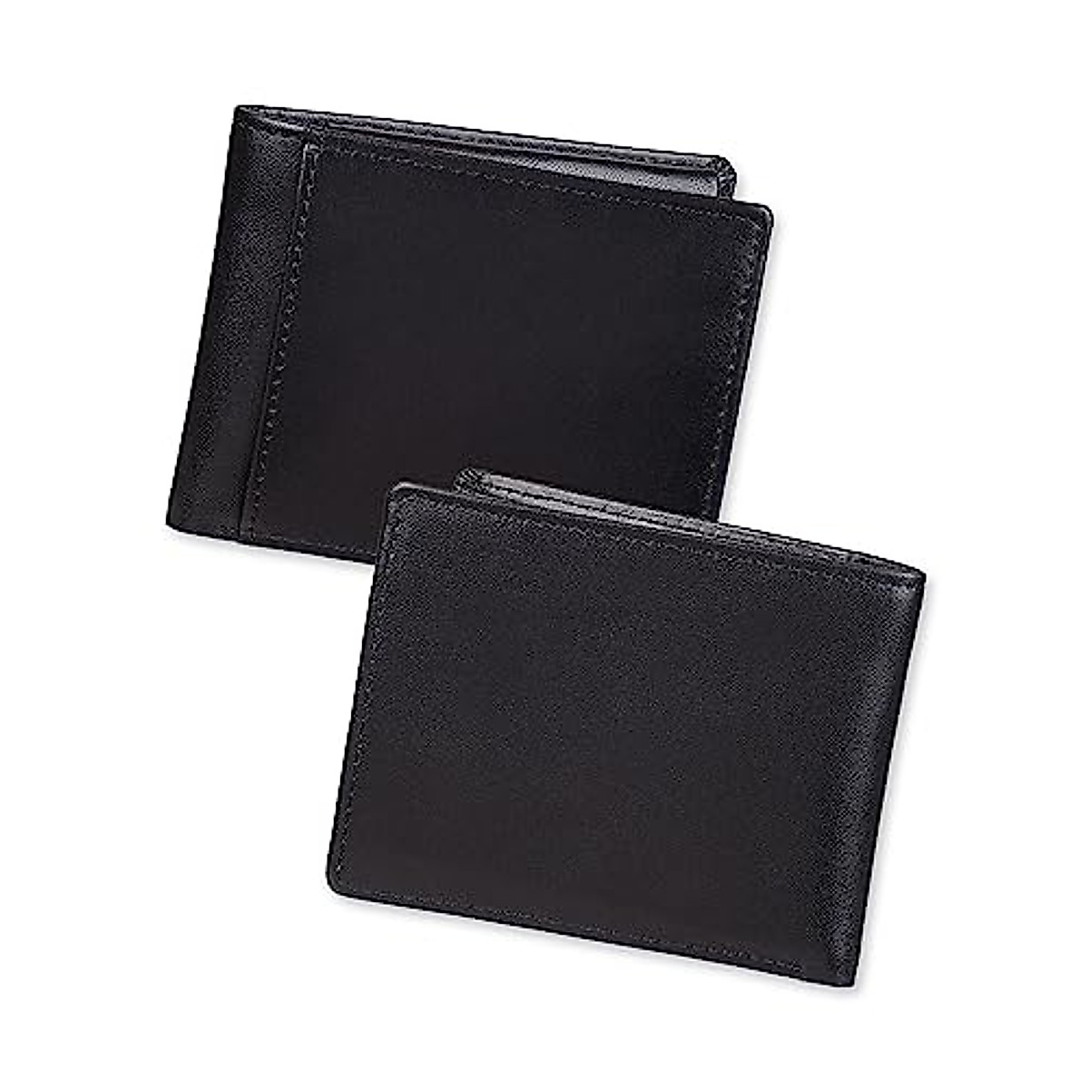 Amazon Essentials Men's Bifold Wallet with Coin Pocket, Black, One Size